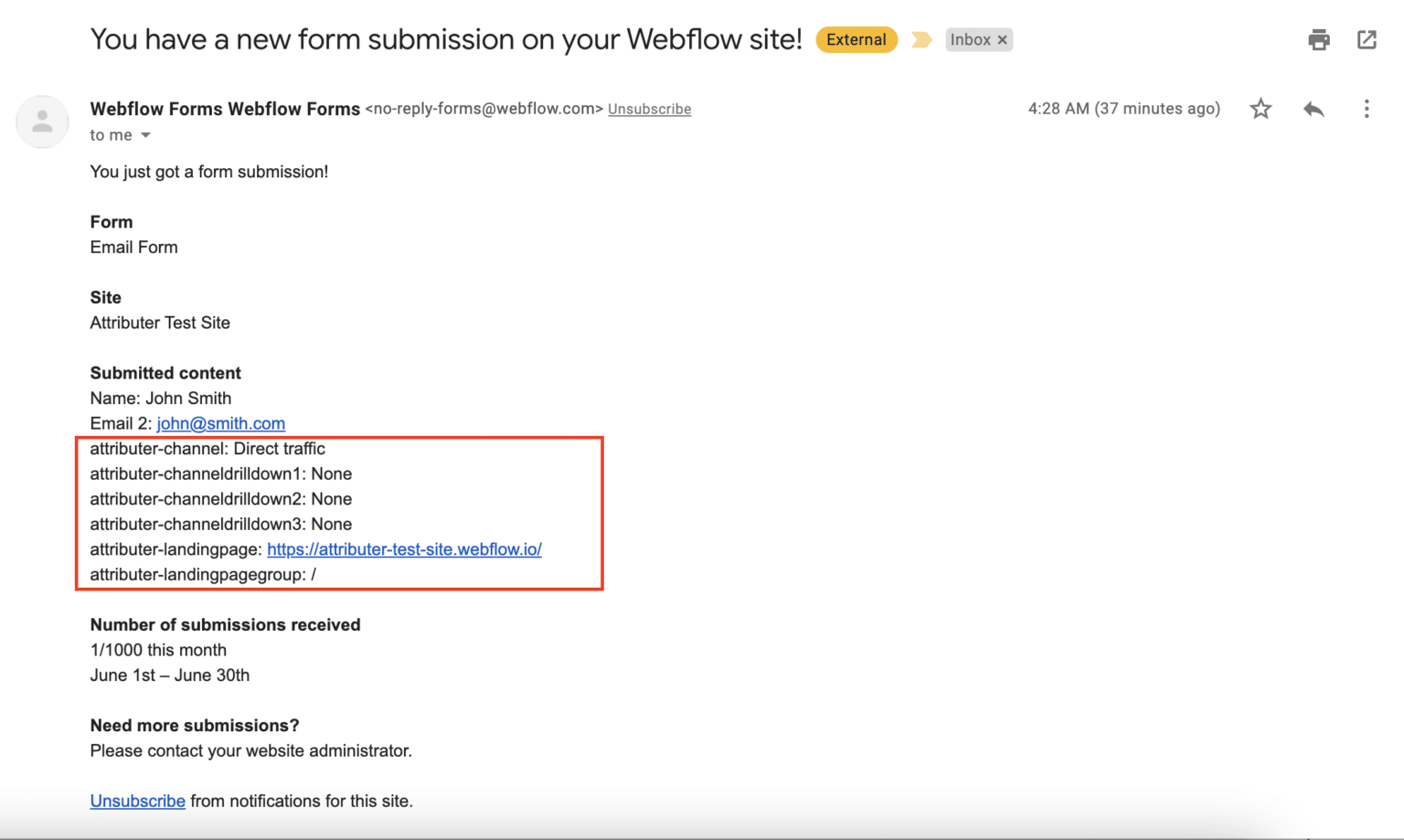 Adding Hidden Fields to Webflow | Attributer