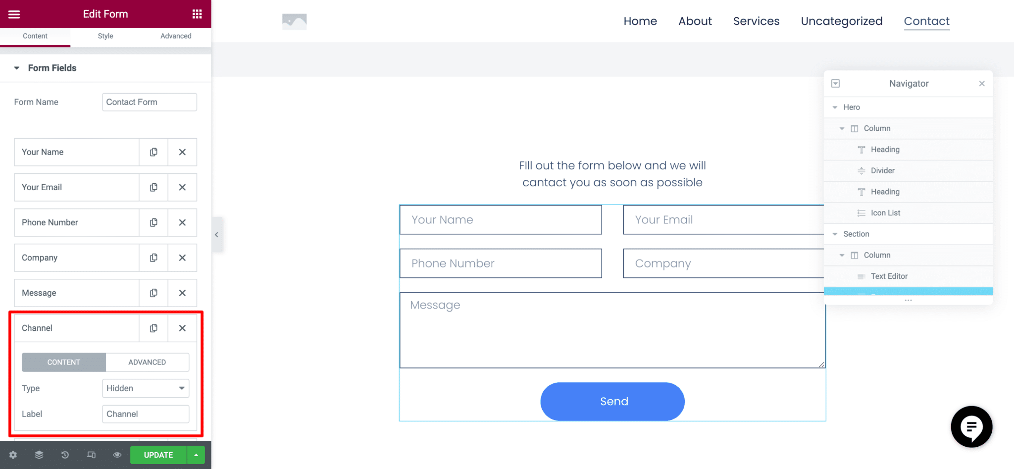 Add Hidden Fields to Elementor Forms | Attributer