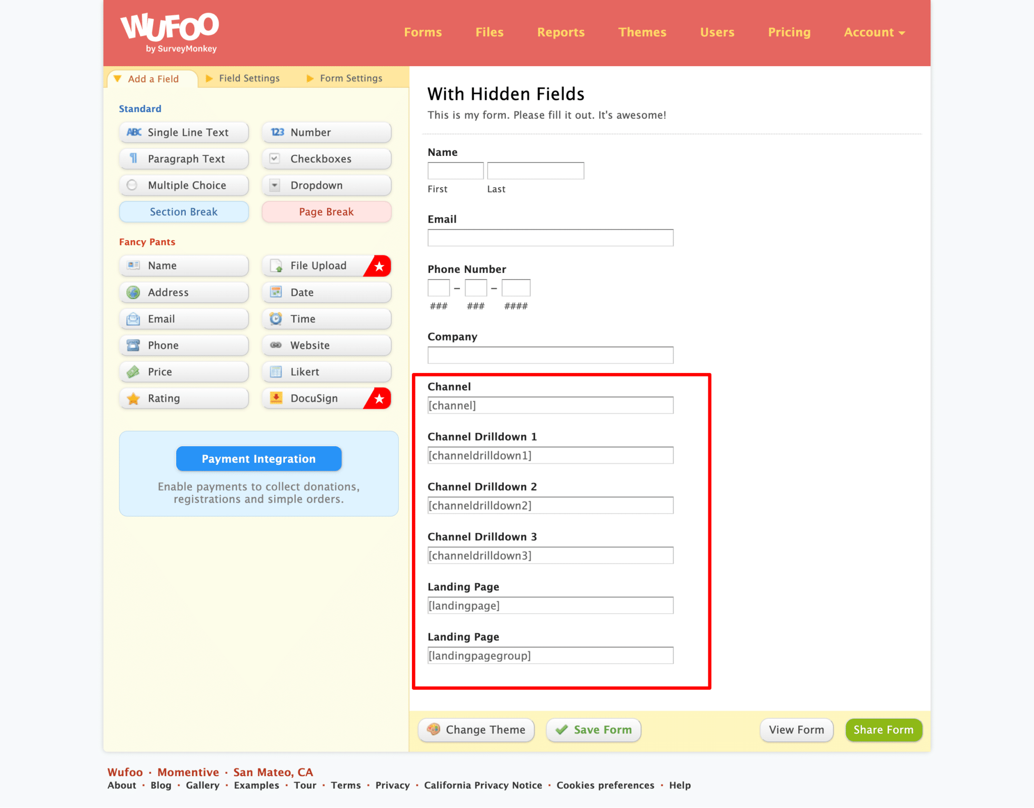 Add hidden fields to Wufoo forms | Attributer