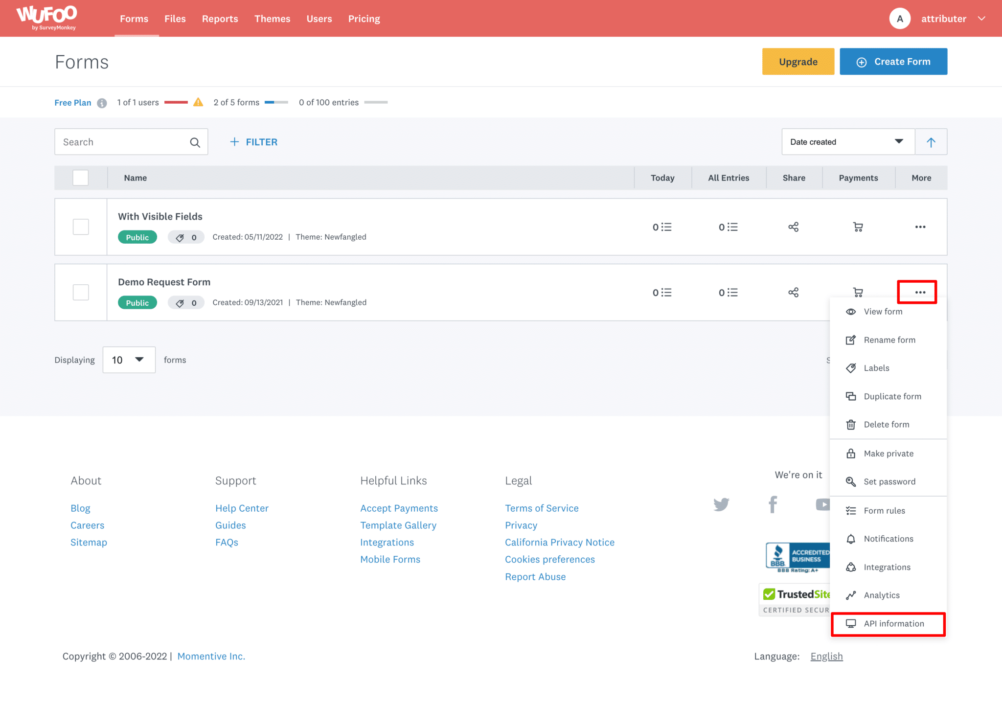 Add hidden fields to Wufoo forms | Attributer