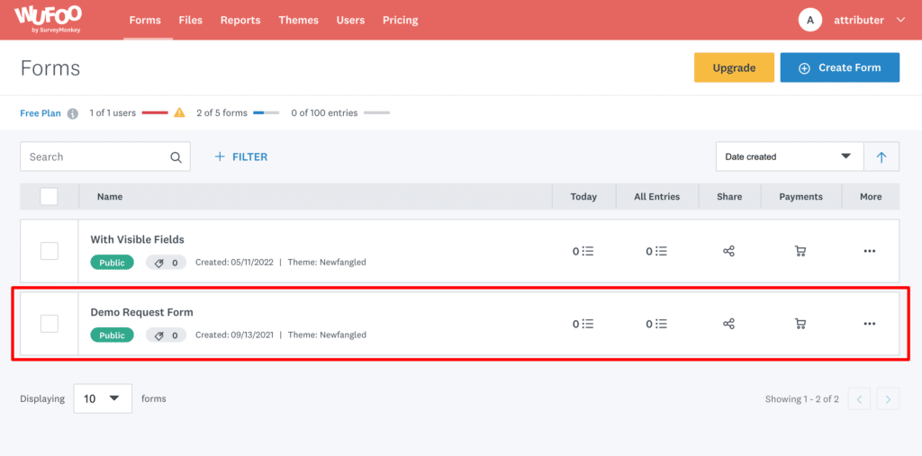 Add hidden fields to Wufoo forms | Attributer