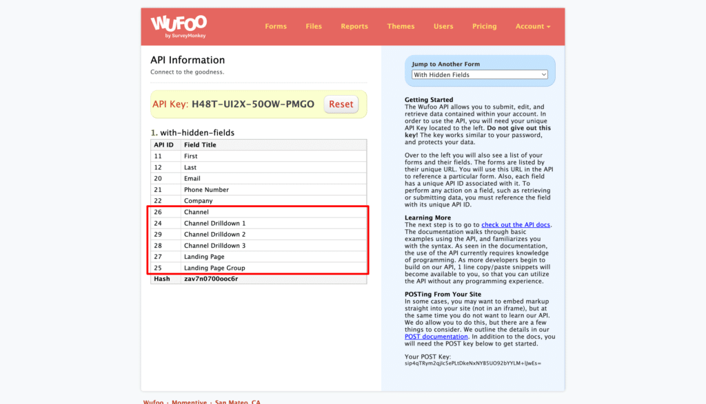 Add hidden fields to Wufoo forms | Attributer