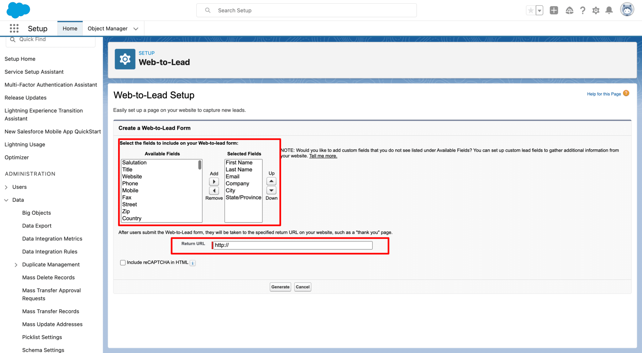 Add hidden fields to Salesforce Web to Lead forms | Attributer