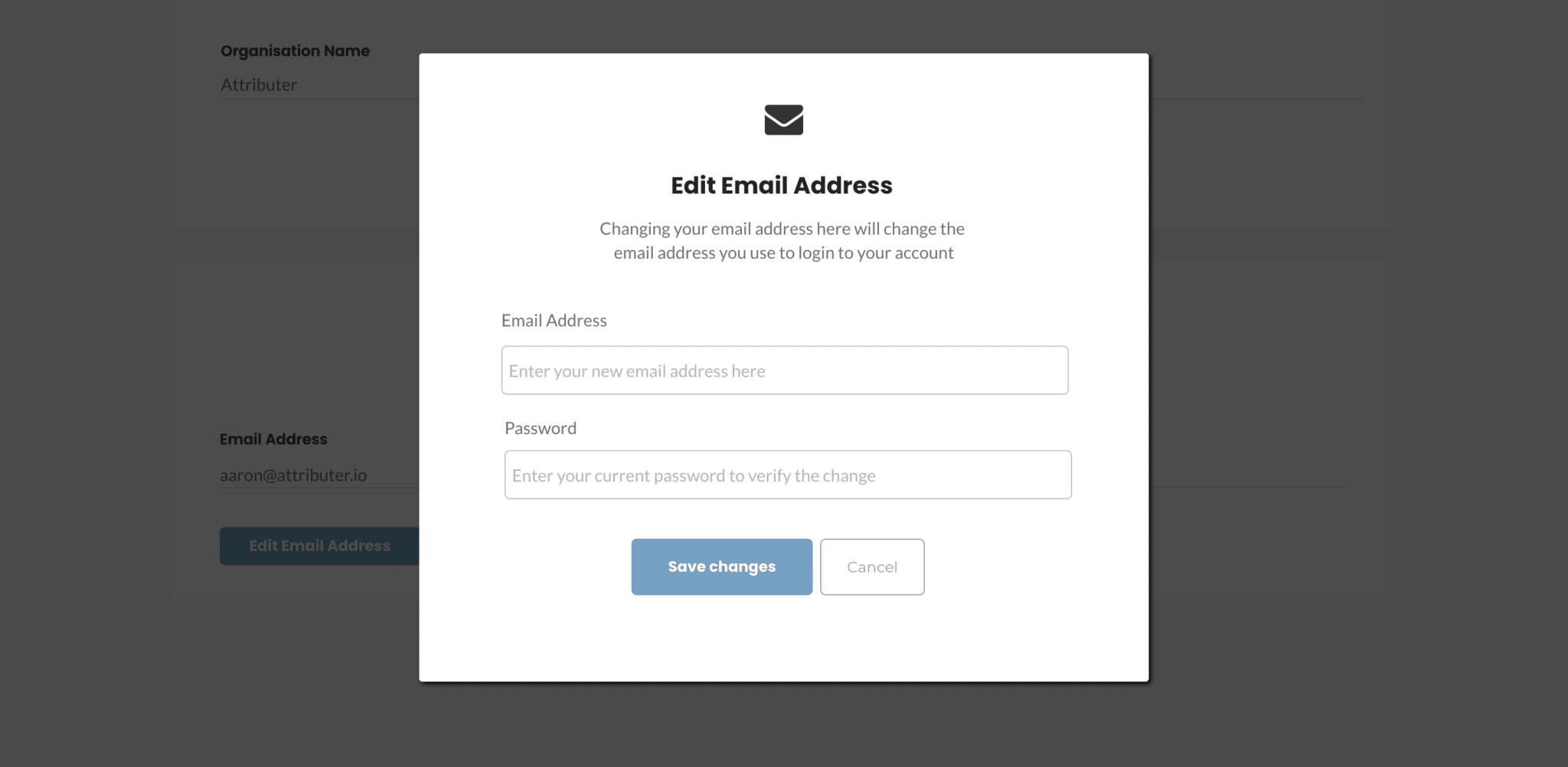 Update your email address | Attributer