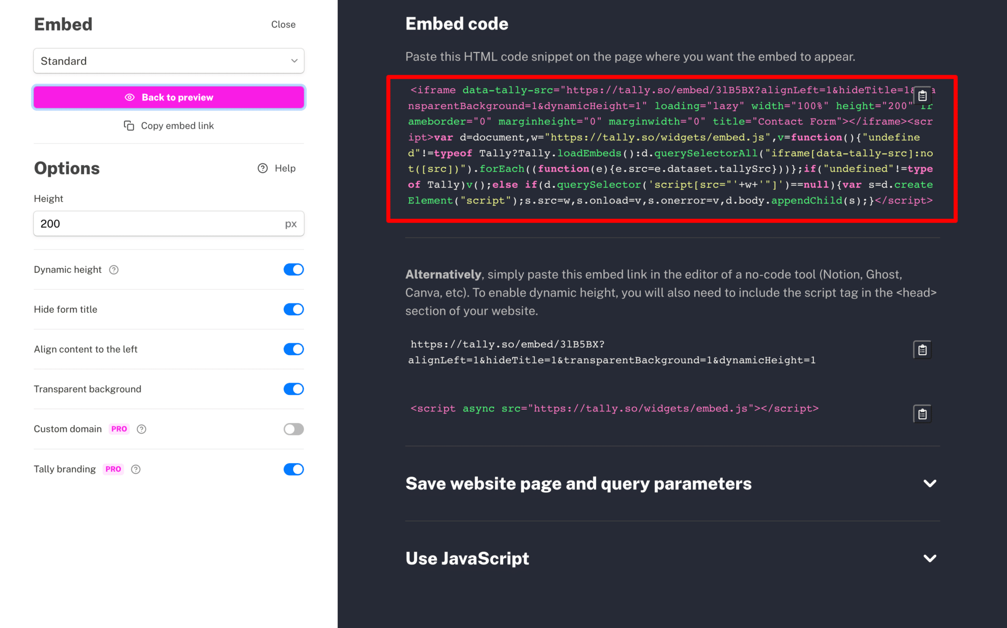 Add hidden fields to Tally Forms | Attributer
