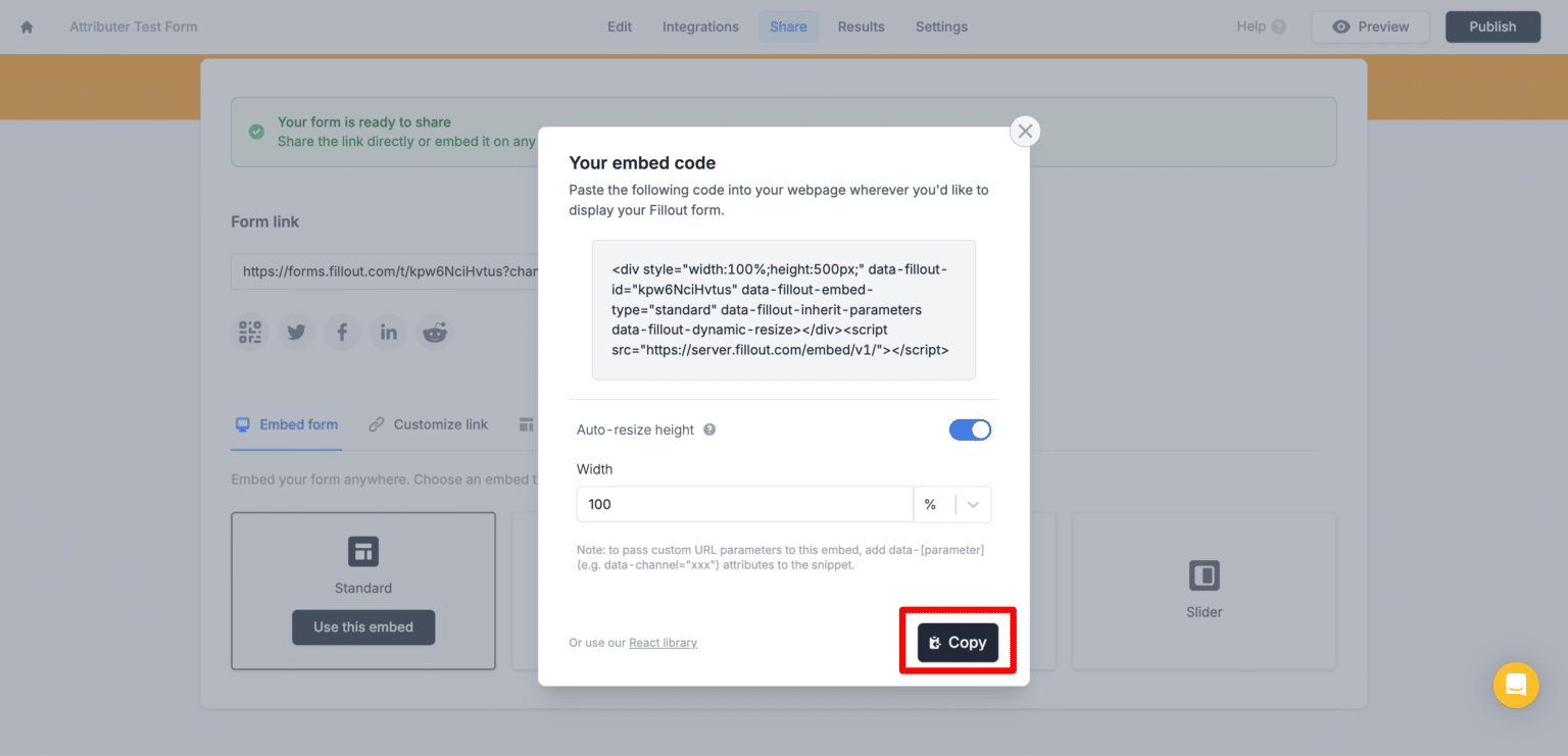 Add hidden fields to Fillout forms | Attributer