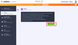 Embed Jotform forms using the iFrame embed method | Attributer